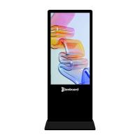 China 43 Inch Ultra Slim Floor Standing Digital Signage Kiosk with 4K UHD Resolution Android 13 OS and Remote CMS Management for sale