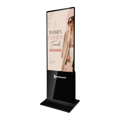 China 55 Inch 4K UHD Digital Signage Kiosk with 500 cd/m² High Brightness and 20-Point IR Touch for Shopping Malls for sale