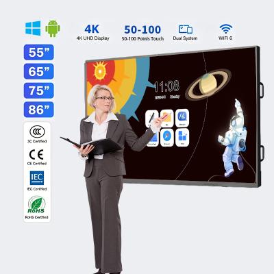 China 86 Inch 4K UHD Interactive Digital Whiteboard with 40-Point Touch for Retail Store Advertising for sale