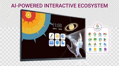 China 75 Inch AI Powered 4K Smart Interactive Whiteboard QM-75HY with Gesture Recognition for Classroom Business for sale