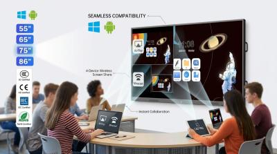 China 110 Inch Wireless Casting 4K Smart Interactive Whiteboard QM-110HY with Multi Device Screen Mirroring Classroom for sale