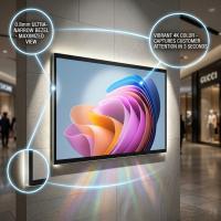 China 55 Inch AI-Powered Wall-Mounted Digital Signage Display Intelligent Content Management Remote CMS Qtenboard for sale