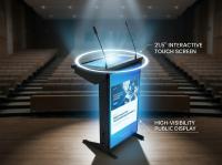 China Qtenboard 21.5 Inch Large Touch Screen Interactive Lectern with 10-Point Capacitive Touch and Intel Core i5 Built-In PC for sale