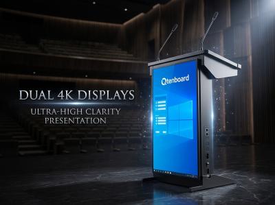China Qtenboard 21.5 Inch 4K UHD Touch Digital Podium with 10-Point Capacitive Touch for Classroom Presentations for sale