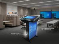China Qtenboard Dual Screen Digital Podium with Optional Size Combinations and 10-point Capacitive Touch for Smart Classrooms for sale