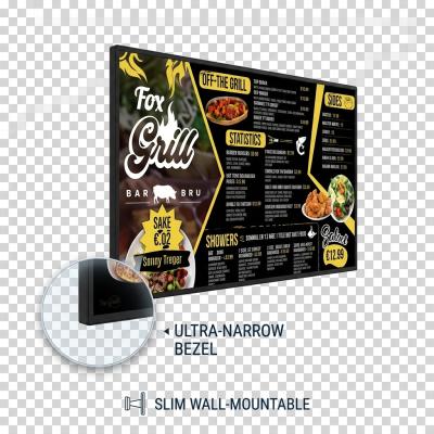 China QM-5515GPW 55 Inch 4K Ultra HD Digital Menu Board with Ultra Narrow Bezel and Cloud CMS Management for Restaurants for sale