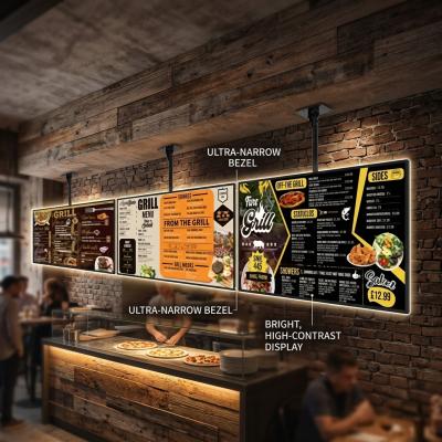 China 55 Inch Android Digital Menu Board with Multi Zone Split Screen and Remote Batch Control for Restaurants for sale