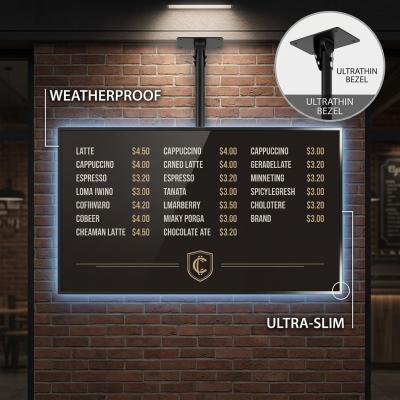 China QM-4915GPW 49 Inch Digital Menu Board with 4K UHD Display and Dustproof Waterproof Design for Restaurants for sale