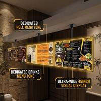China QM-4915GPW 49 Inch 4K UHD Android Digital Menu Board with Multi Screen Sync Playback for Restaurants for sale
