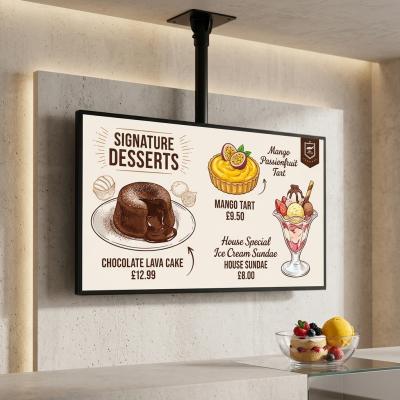 China 32 Inch Digital Menu Board with Cloud CMS Management and Multi Screen Sync for Dynamic Menu Updates for sale
