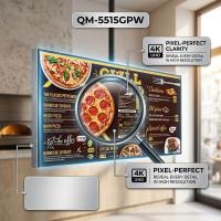 China QM-5515GPW 55 Inch 500 Nits 4K Digital Menu Board Advertising Mixed Playback Commercial Display for sale