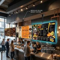 China QM-5515GPW 55 Inch 4K Digital Menu Board Android Restaurant Display with Cloud Multi-Store Management for sale