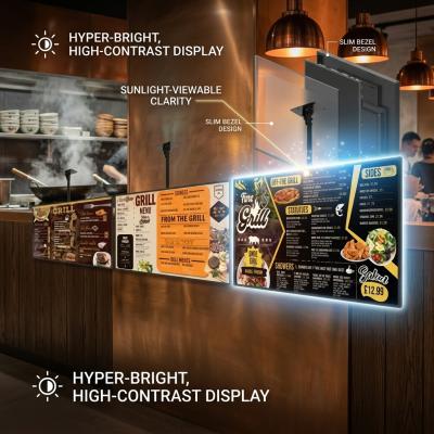 China QM-4915GPW 49 Inch 4K Digital Menu Board Dynamic Price Update Display for QSR Restaurant Chains for sale