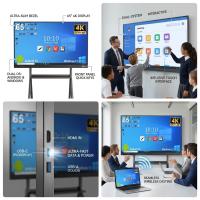 China QM-65HY 65 Inch 4K UHD Interactive Flat Panel Smart Whiteboard Windows Android 40 Point Touch for sale