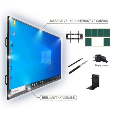 China QM-75HY 75 Inch 4K UHD Interactive Flat Panel Smart Whiteboard Dual System 50 Point Touch for sale