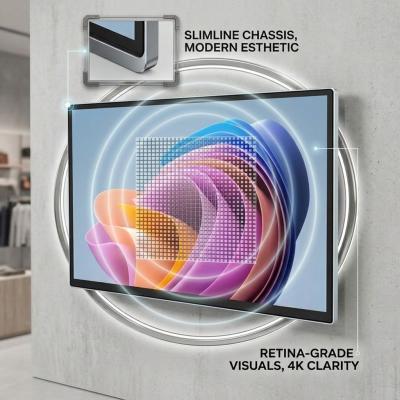 China 43 Inch 4K UHD Wall-Mounted Digital Signage Display with Android 16 CMS and Ultra-Narrow Bezel for sale