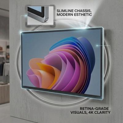 China 32 Inch FHD Wall-Mounted Digital Signage Display with Android 16 CMS and Ultra-Narrow Bezel for sale