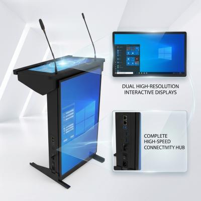China 22-19 Inch Digital Podium Windows 11 Integrated AV Control Government Auditorium Lectern for sale