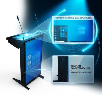 China 22-19 Inch Android 14 Touchscreen Digital Podium Interactive Training Center Lectern for sale