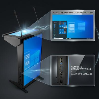 China 32-24 Inch Dual Touch Digital Podium Windows 11 Pro University Lecture Hall Teaching System for sale