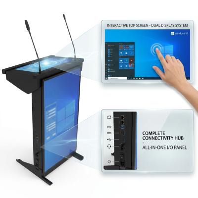 China 43-22 Inch Digital Podium Windows 11 Multi-Interface Conference Room Presentation Lectern for sale