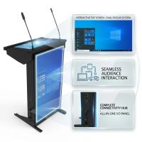 China 15.6-21.5 Inch Dual Screen Digital Podium Windows 11 Interactive Teaching Lectern for Schools for sale