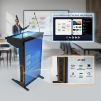 China 32-24 Inch Android 14 Smart Digital Podium K12 Classroom Wireless Mirroring Teaching Lectern for sale