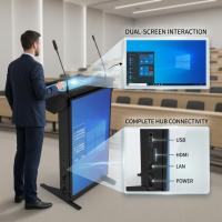 China 32-24 Inch Dual Touch Digital Podium Windows 11 Pro University Lecture Hall Teaching System for sale