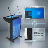 China 55-32 Inch Large Dual Screen Digital Podium Windows 11 Pro Auditorium Integrated Control Lectern for sale