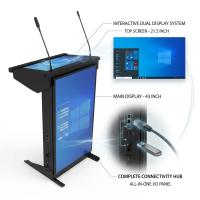China 43-22 Inch Android 14 Digital Podium Church Auditorium Presentation Lectern with Wi-Fi for sale