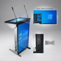 China 55-32 Inch Large Dual Screen Digital Podium Windows 11 Pro Auditorium Integrated Control Lectern for sale