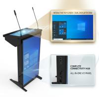 China 55-32 Inch Large Dual Screen Digital Podium Windows 11 Pro Auditorium Integrated Control Lectern for sale