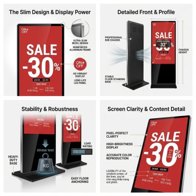 China 43 Inch Vertical Advertising Machine Android CMS Portrait Digital Menu Board Display for sale
