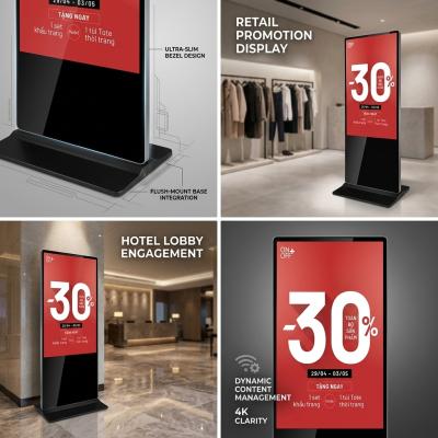 China 49 Inch Vertical Advertising Machine 4K Android Corporate Communication Digital Signage Display for sale