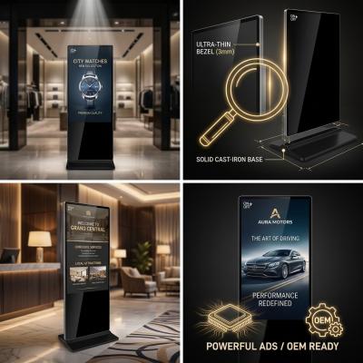 China 32 Inch Vertical Advertising Machine Android Bank Branch Digital Signage Display Board for sale