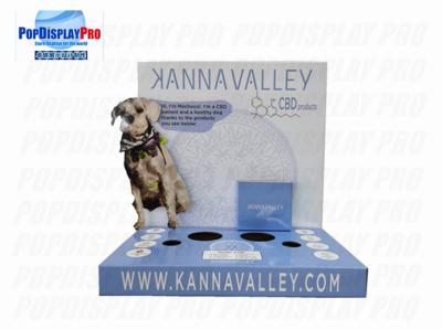 China Visual Impactful Dog Pet Desktop Cardboard Counter Display Easy To Assemble for sale
