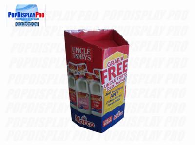 China Temporary Cardboard Dump Bins Flat Pakced For Fresh Milk Uncle Tobys for sale
