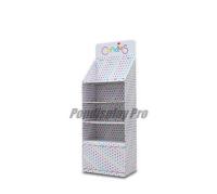 China Floor Standing Cardboard POS Displays 3 Flat Shelves For Candies for sale