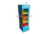 China Bouncing Ball Toys Custom Cardboard Floor Displays With 4 Slant Tiers for sale