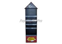 China Advertising Cardboard Floor Displays Lightweight Black / Red with Adjustable Shelf for sale