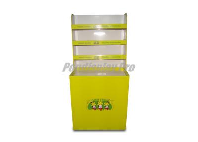 China Full Color Printed Cardboard Floor Displays Paper With 1 Square Base for sale