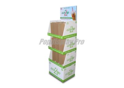 China Water Cup Shaped Cardboard Retail Floor Display Stands With 3 Stackable PDQ for sale
