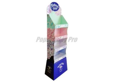 China Flooring Custom Cardboard Shelf Display 4 Tier Rolled Over Top Design for sale