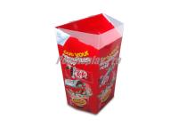China Chocolate Crisp Bar Cardboard Dump Bins Red With Clear Top On Bin for sale