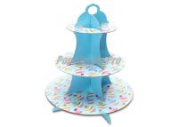 China Temporary Cardboard Corrugated Counter Display Light Duty 3 Sized Round Shelves for sale