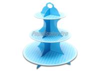 China Eye Catching Cardboard Point Of Sale Counter Display 3 Round Shelf For Lipstick Cosmetics for sale