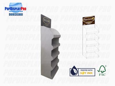 China Temporary Retail Cardboard POS Display Floor Standing Chocolates Store Shelf for sale