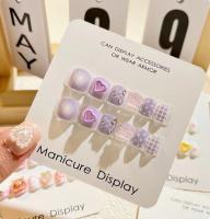 China Square Full Cover Short Press On Nails For Kids Play in Clear Colors OEM Nail Supplies for sale