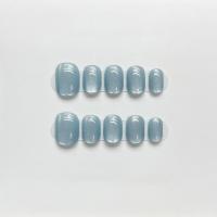 China Cat Eye 3D Short Artificial Nails Handmade Press On Nails for Nail Beauty Art Function for sale