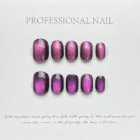China Cat Eye 3D Short Artificial Nails Handmade Press On Nails for Nail Beauty Art Function for sale